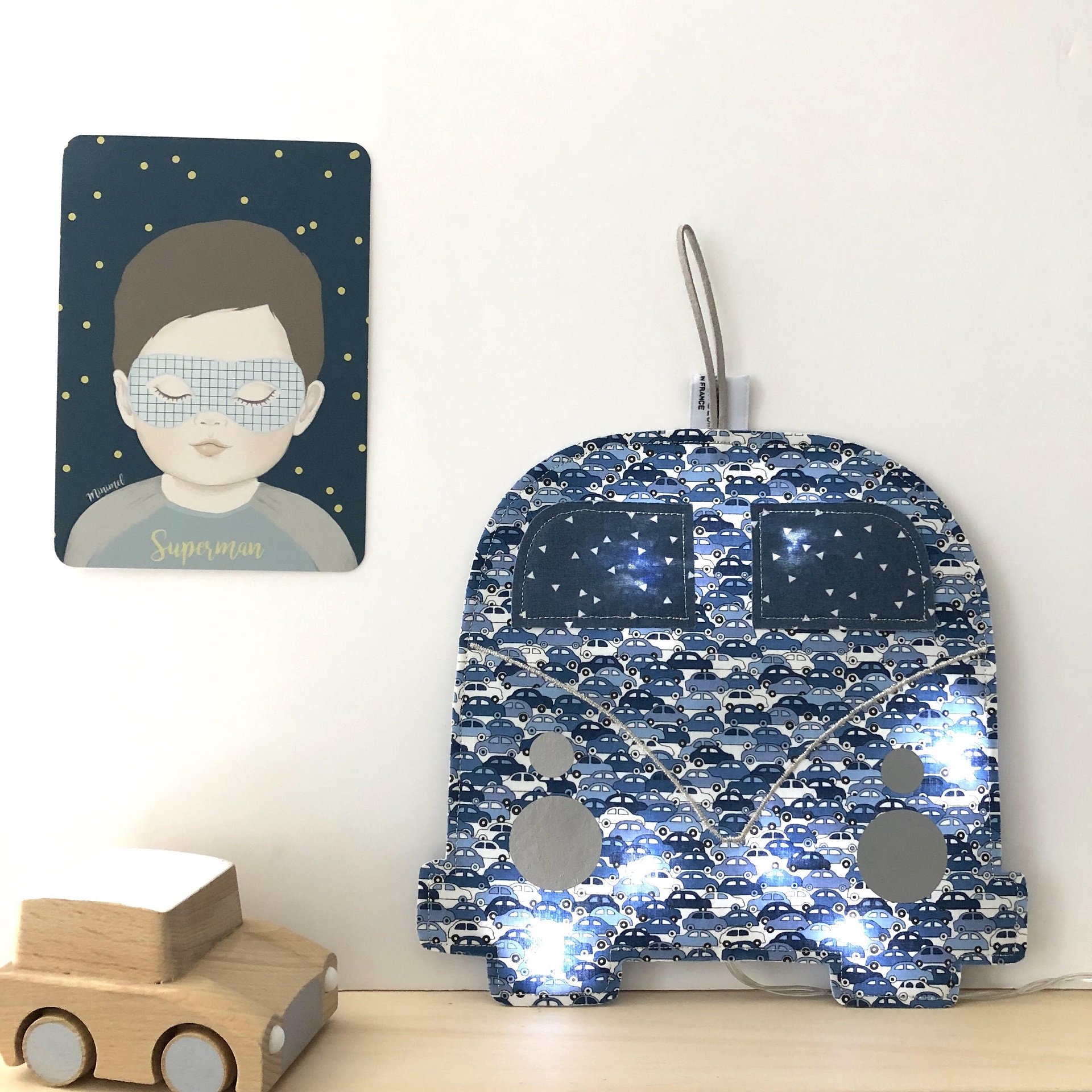 Veilleuse COMBI réversible Liberty cars bleu - Mes Enfants Pas Si Sages